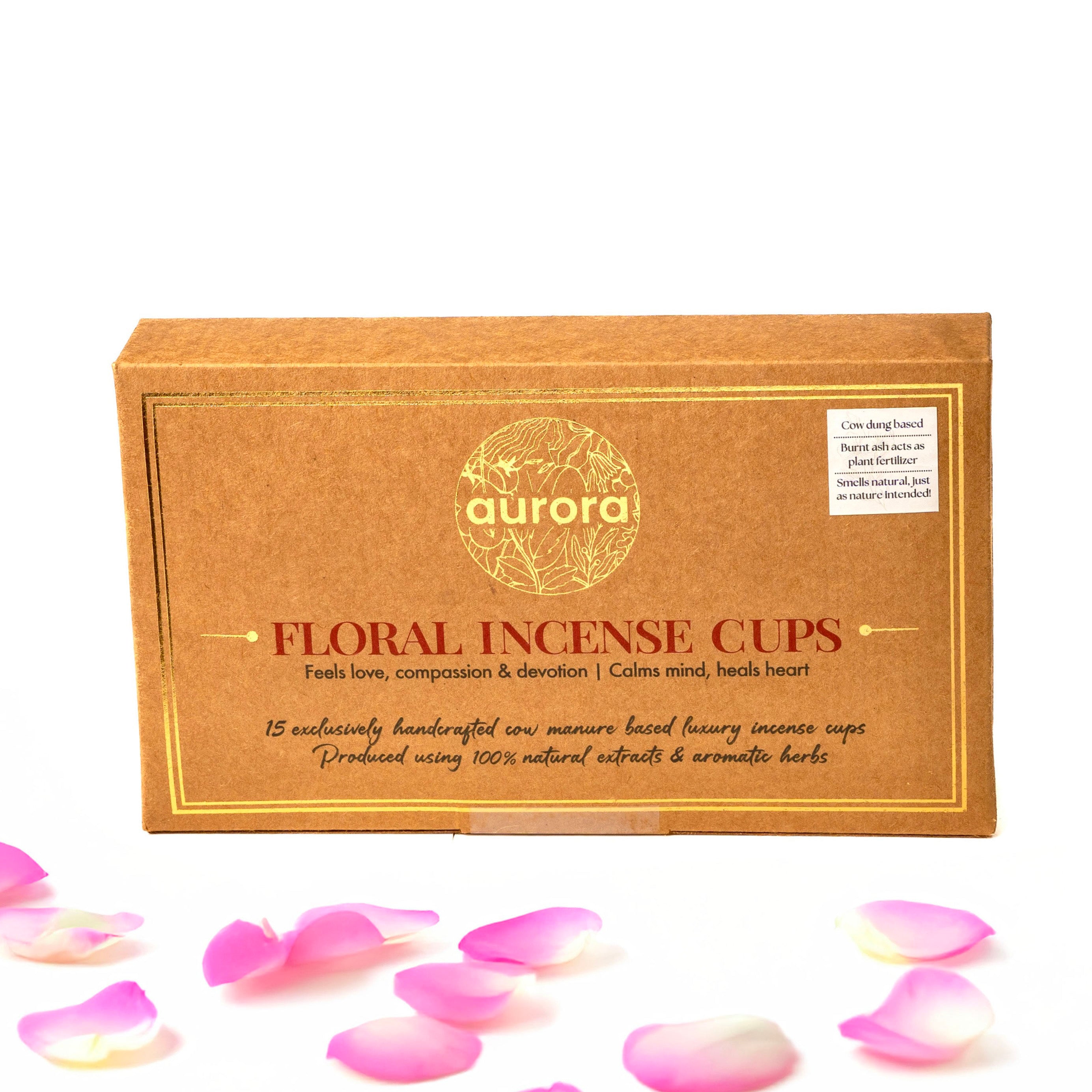 Incense cups - Floral (Made from Cow dung) – Stomatal Farms